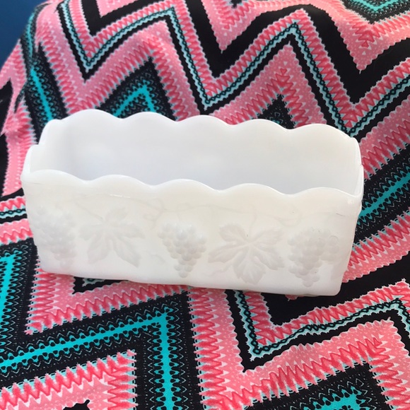 Accents | Milk Glass Rectangle With Grape Pattern Dish White | Poshmark